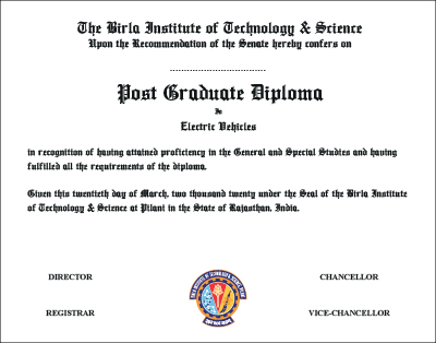 Post Graduate Diploma in Electric Vehicles | BITS Pilani WILP